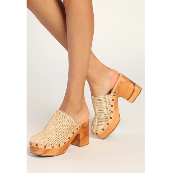 Free People | Shoes | Free People Claudia Crochet Beige Raffia Leather ...
